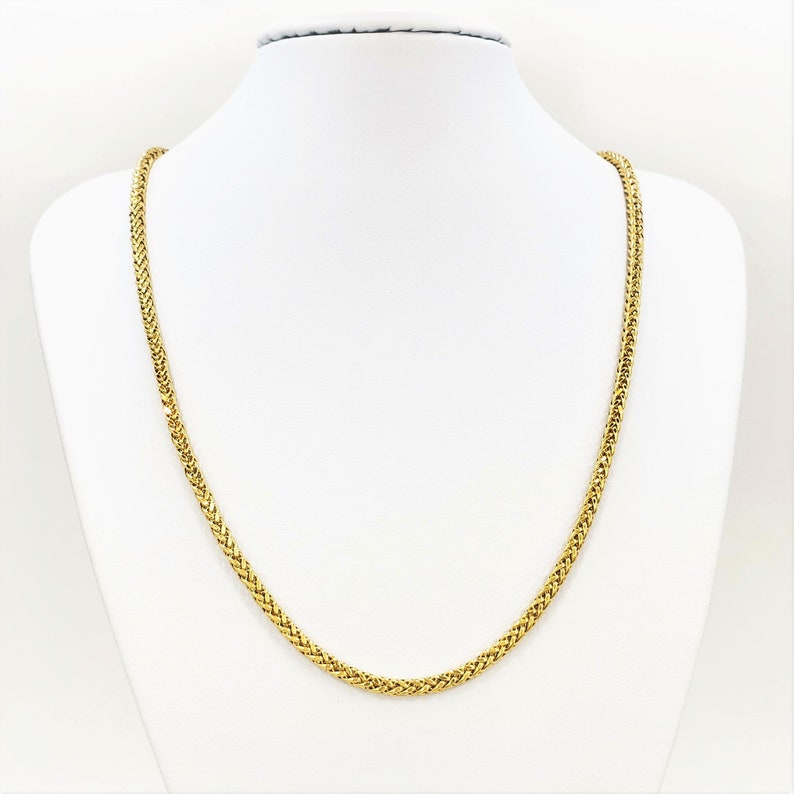 Genuine 22K Gold Franco Chain Necklace 20.25" Hollow 2.6mm Hallmarked ...