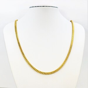 Genuine 22K Gold Italian Franco Chain Necklace 19.5" Hollow 3mm ...