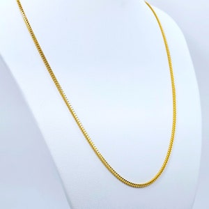 22K Solid Yellow Gold Franco Chain Necklace 22 in 1.8mm Genuine ...