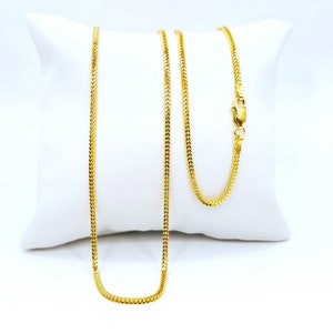 22K Solid Yellow Gold Franco Chain Necklace 22 in 1.8mm Genuine ...