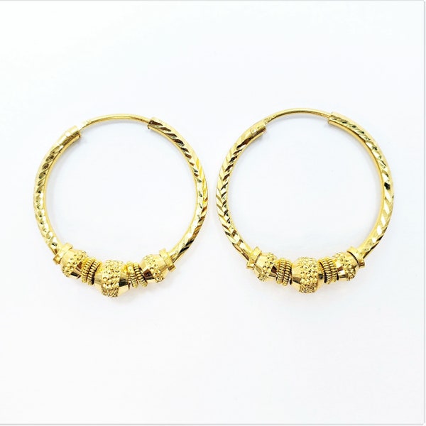 22kt Gold Hoop Earrings - Etsy