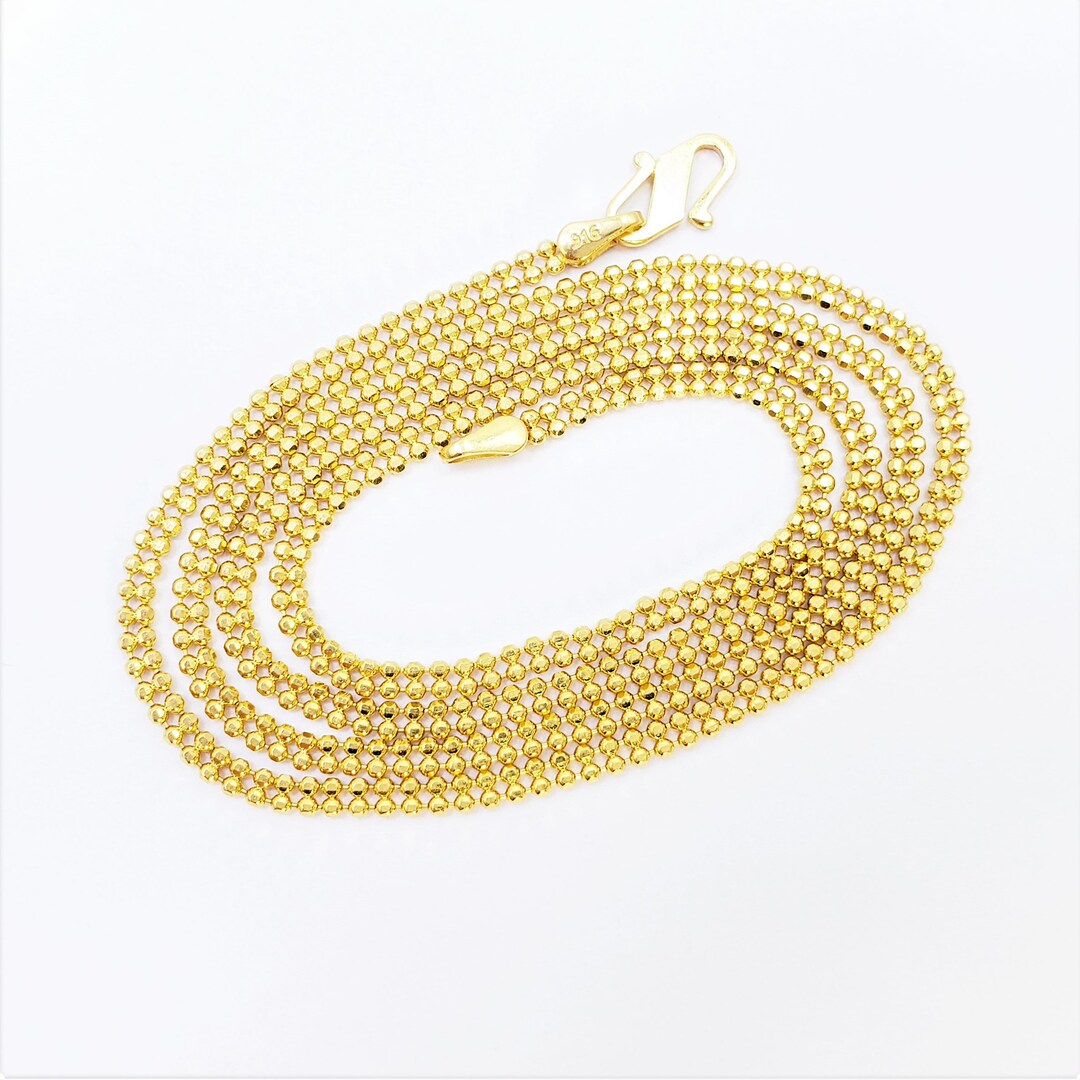 22K Gold Chain Necklace Beaded Two Strands 18 Genuine Hallmarked 916 ...