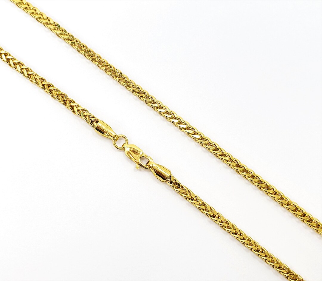 Genuine 22K Gold Franco Chain Necklace 20.3" Hollow 2.6mm Hallmarked ...