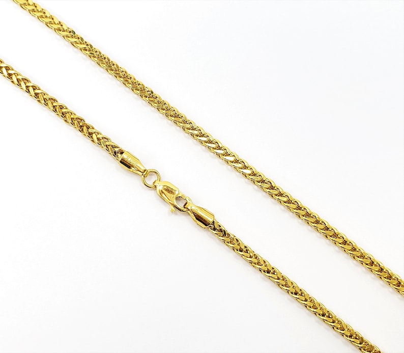 Genuine 22K Gold Franco Chain Necklace 20.25" Hollow 2.6mm Hallmarked ...