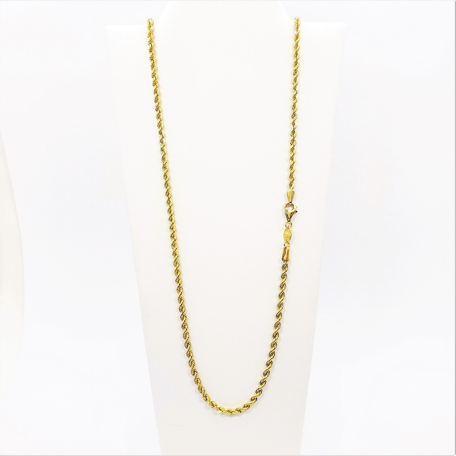 Genuine 22K Gold Rope Chain Necklace 19.8 Hollow 2.6mm | Etsy