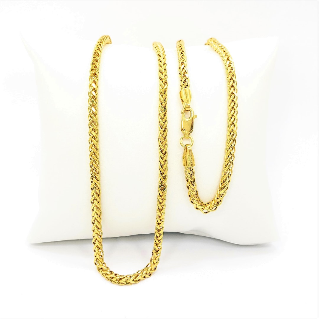 Genuine 22K Gold Franco Chain Necklace 20.25" Hollow 2.6mm Hallmarked ...