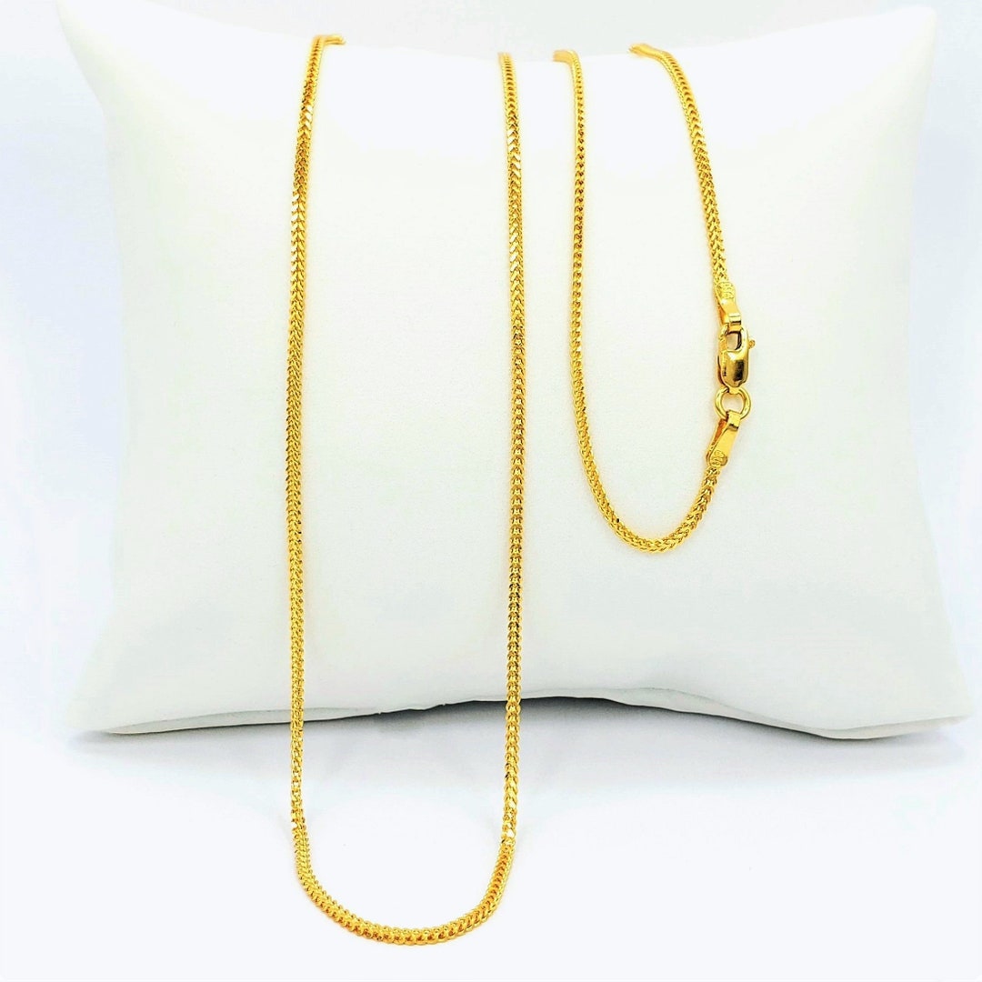 22K Gold Italian Franco Chain Necklace 20.25 Solid 1.3mm - Etsy