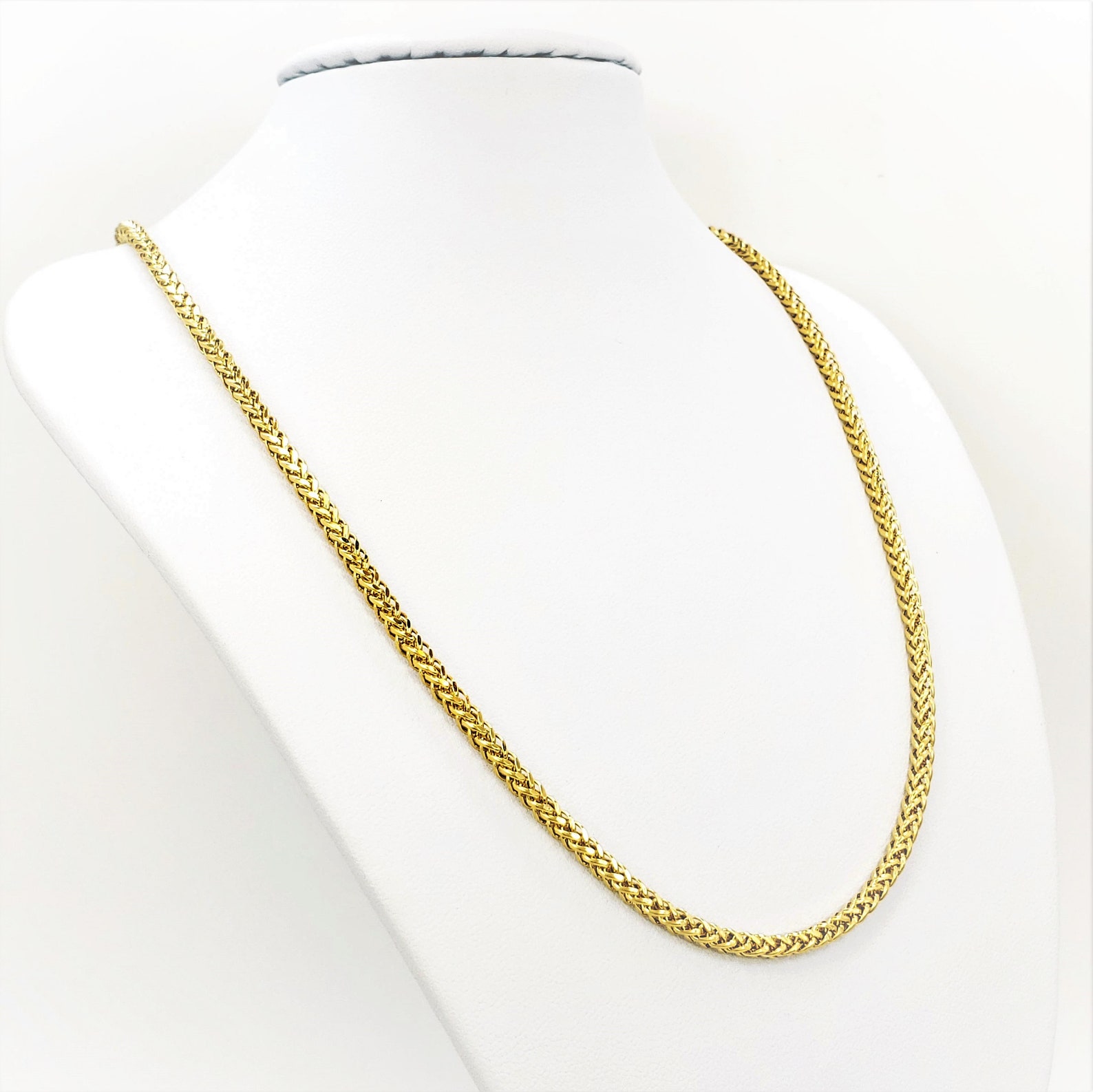 Genuine 22K Gold Franco Chain Necklace 20.25" Hollow 2.6mm Hallmarked ...