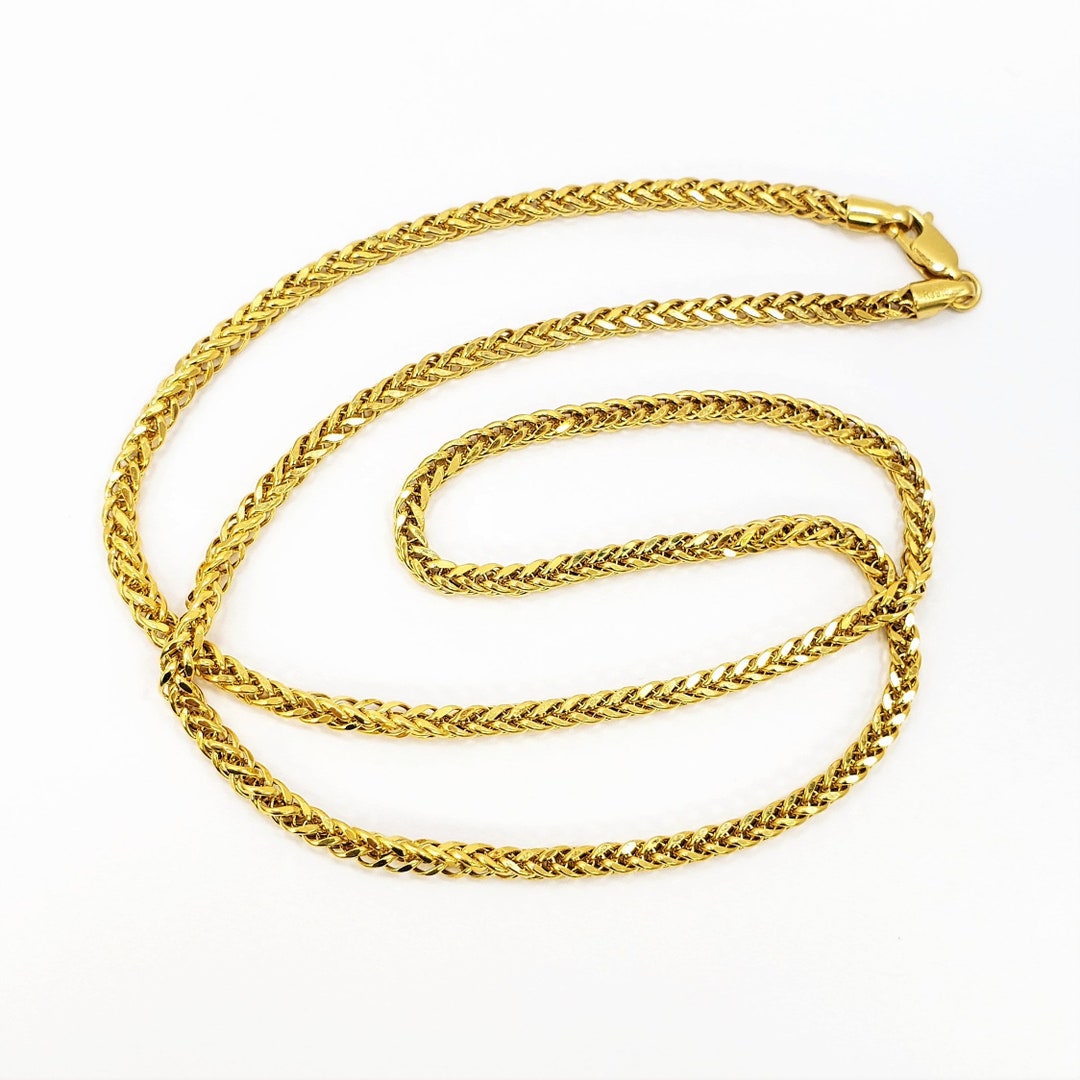 Genuine 22K Gold Franco Chain Necklace 22.25 Hollow 2.6mm Hallmarked ...