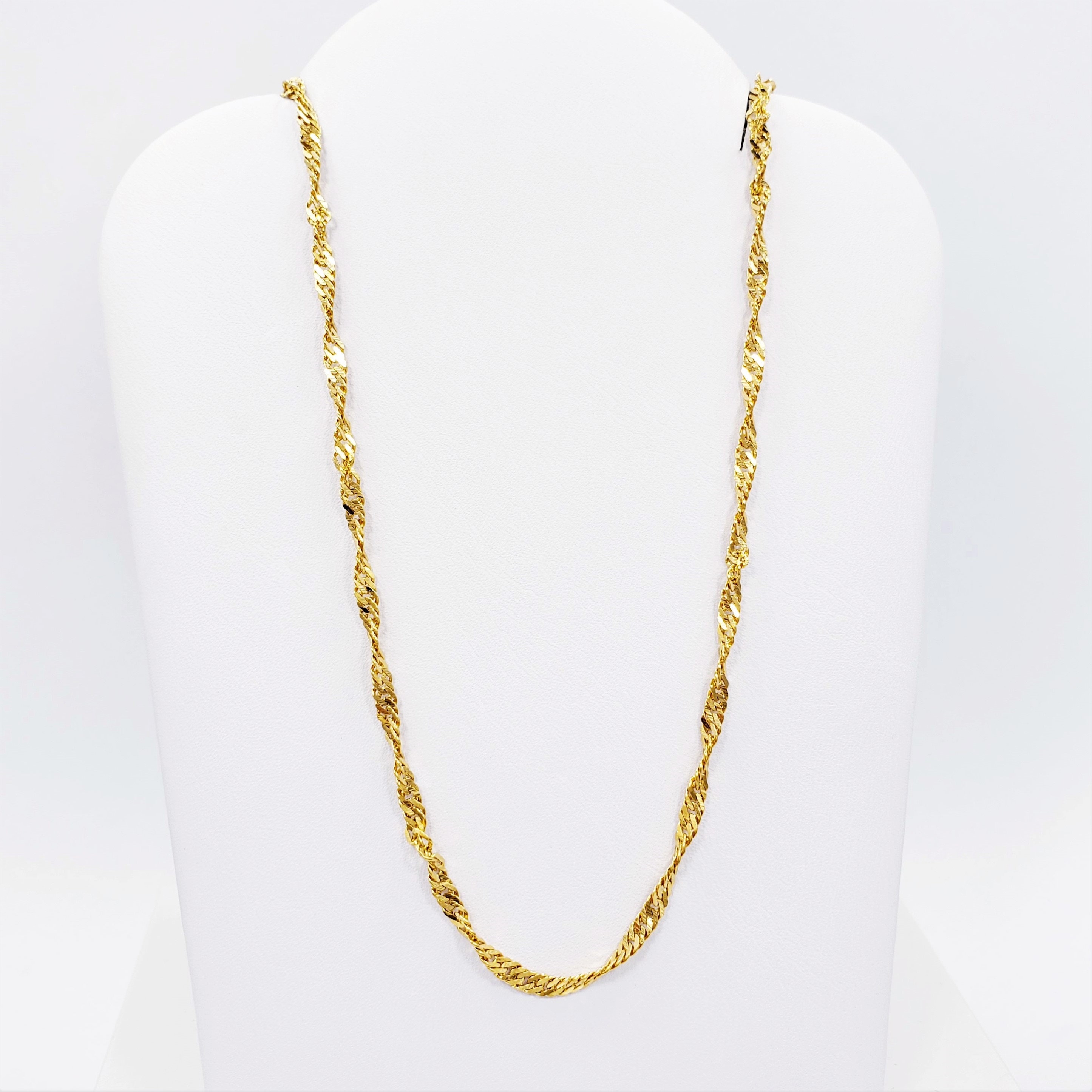 Genuine 22K Solid Gold Singapore Chain Necklace 16 | Etsy