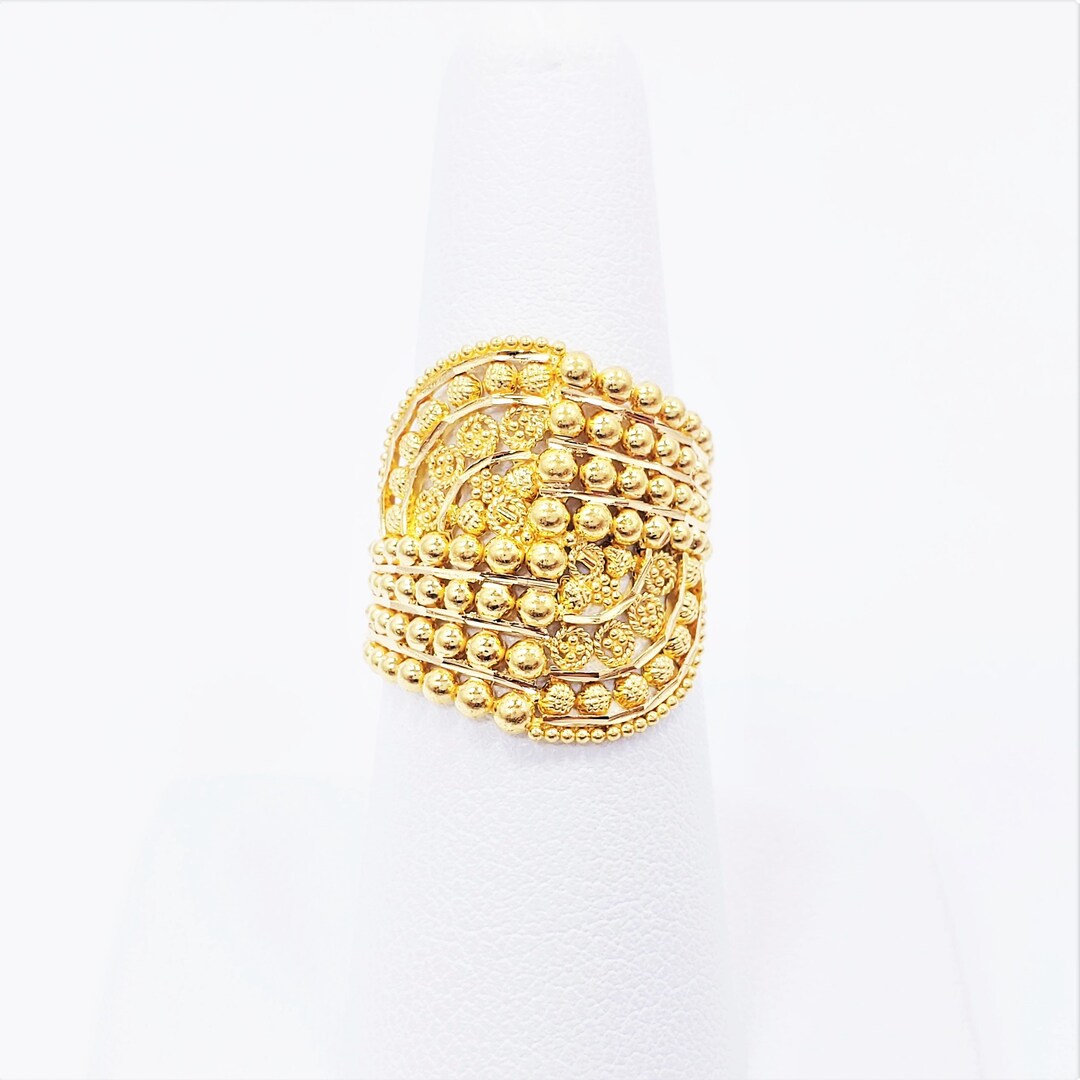 Genuine 22K Solid Yellow Gold RING US 7 Female Stamp 916 Stunning ...