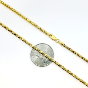 22K Gold Italian Franco Chain Necklace 22 in Hollow 2.6mm Round ...