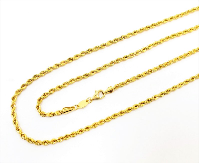 Genuine 22K Gold Rope Chain Necklace 19.8 Hollow 2.6mm | Etsy