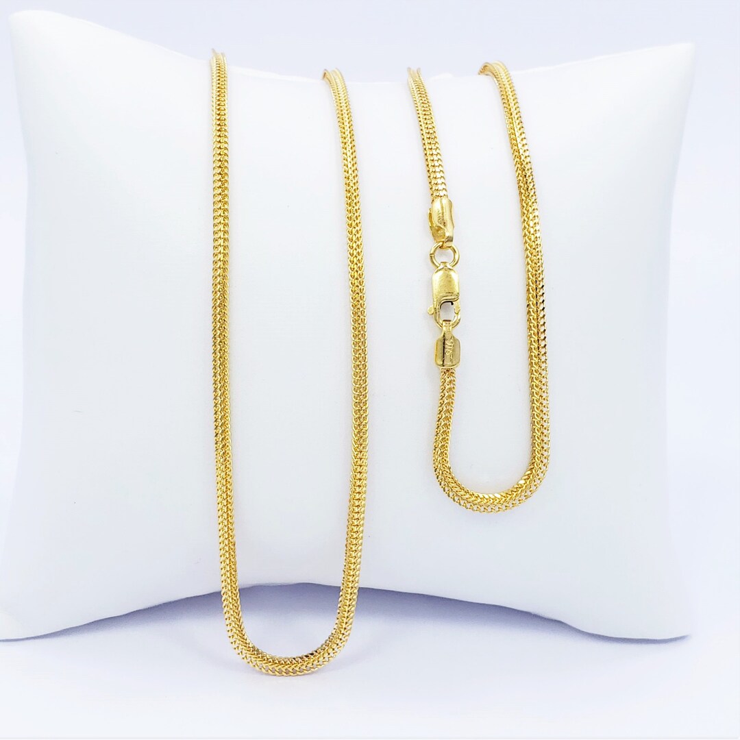 22K Yellow Gold Franco Chain Necklace 22 Hallmark 916 Genuine 1.95mm ...