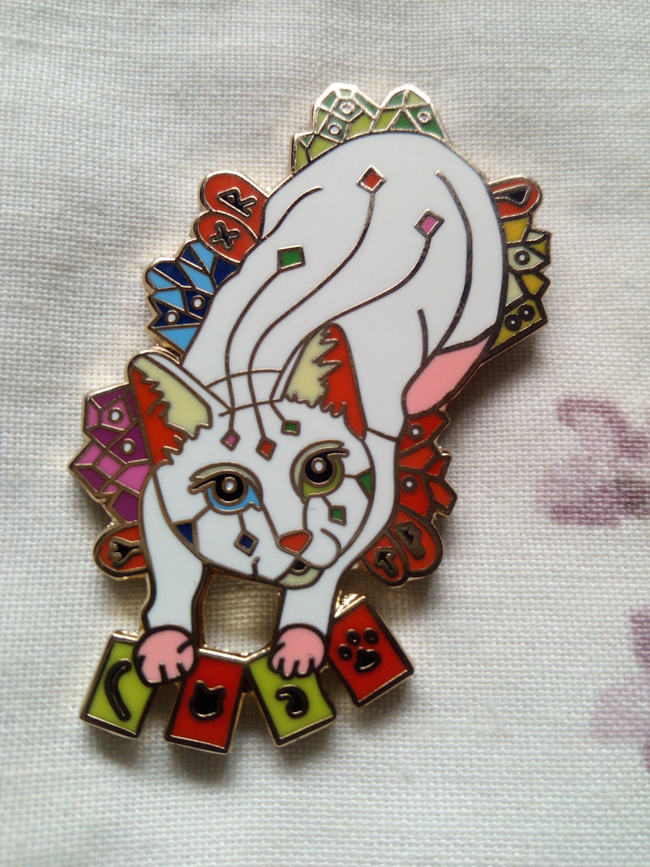 Enamel Pin mhao the Seer White Cat gold Plated 40mm - Etsy