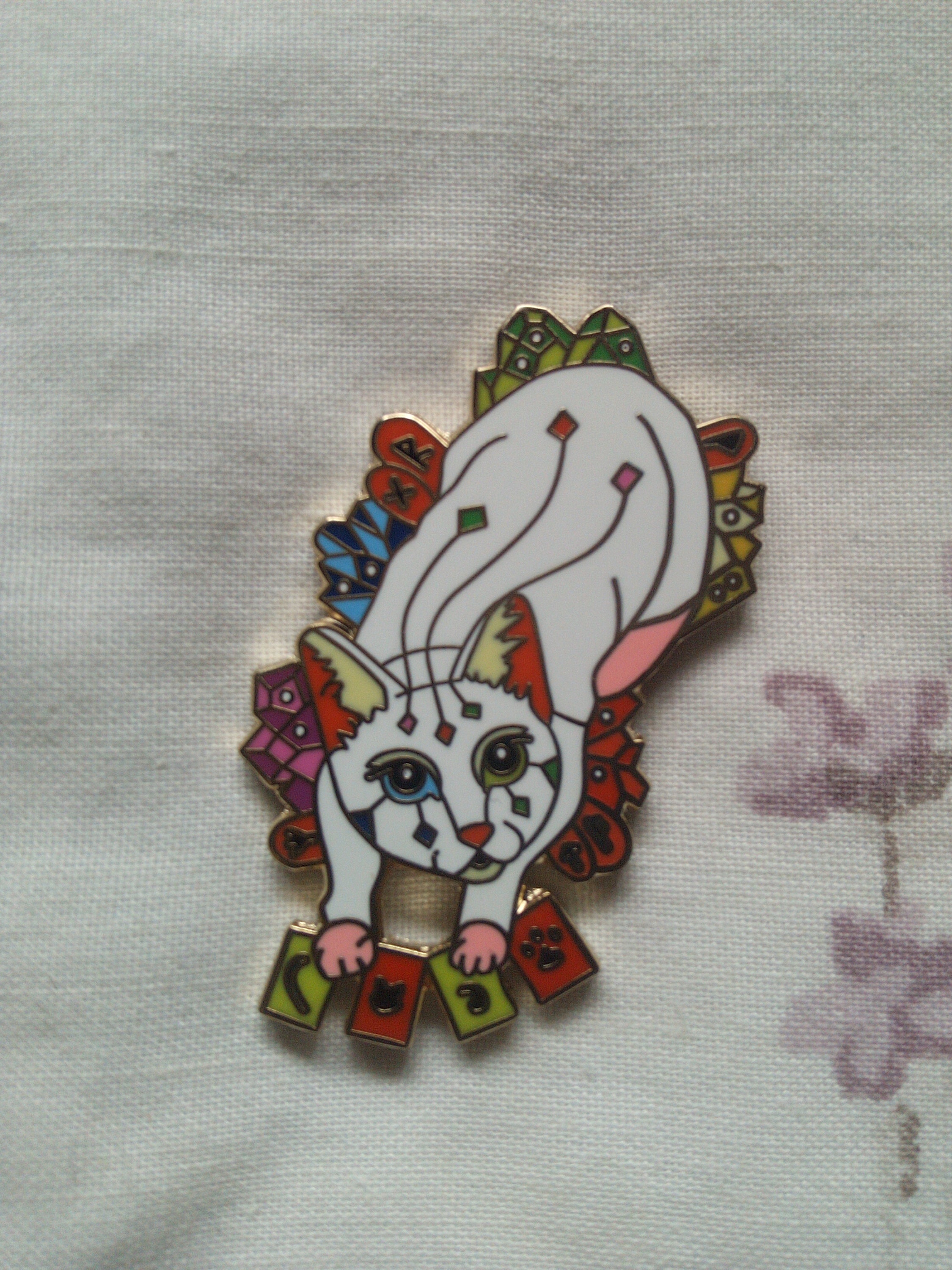 Enamel Pin mhao the Seer White Cat gold Plated 40mm - Etsy