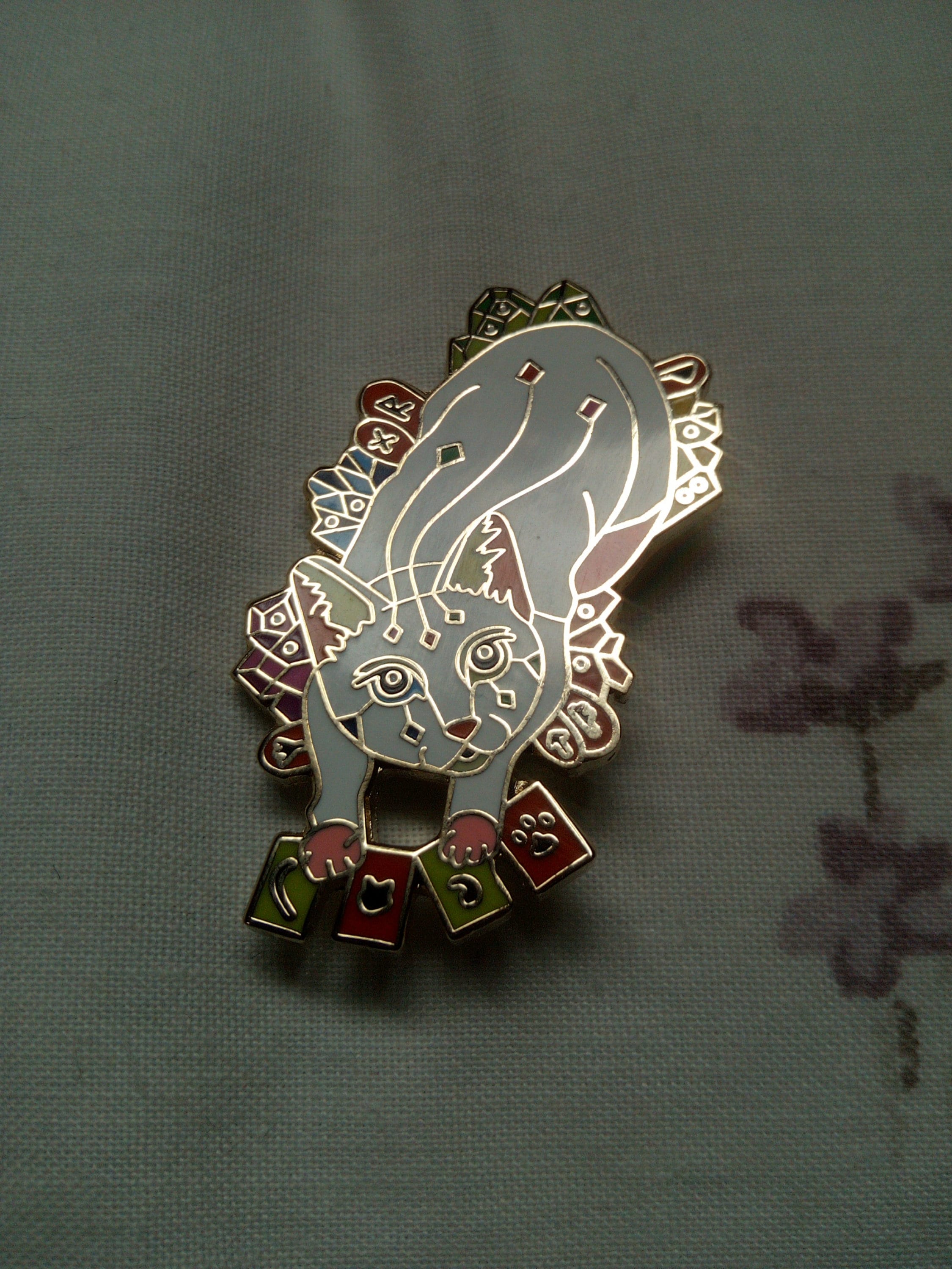 Enamel Pin mhao the Seer White Cat gold Plated 40mm - Etsy
