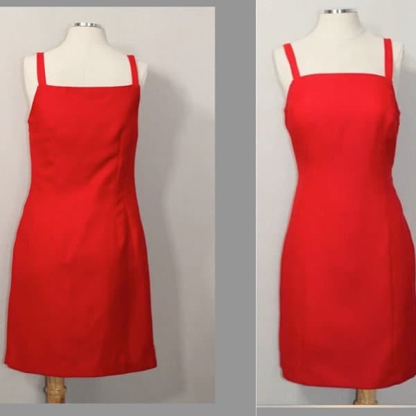 Red Cotton Dress - Etsy