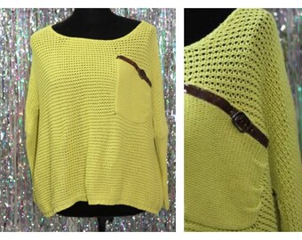 Lime green sweater | Etsy