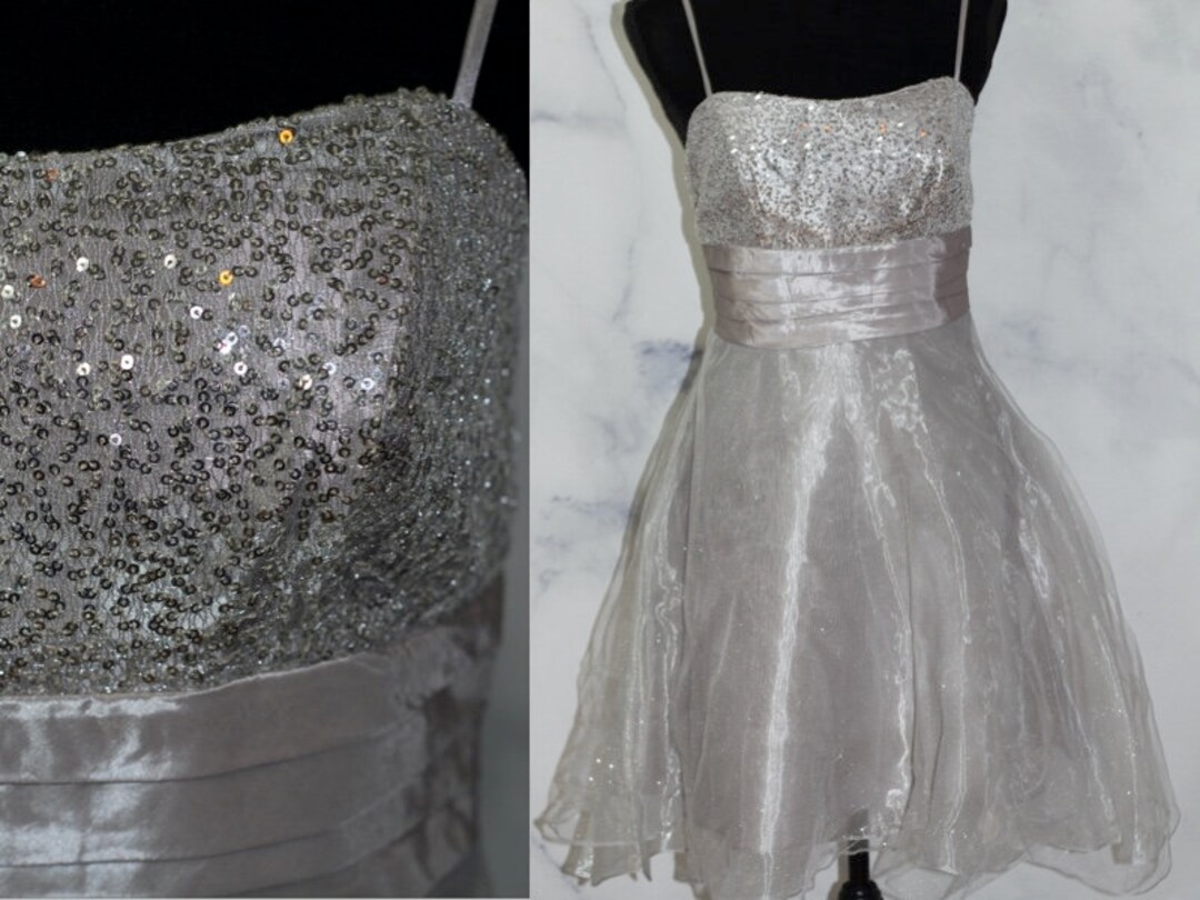 Dancing Queens U.S.A 90's Silver Embellished Silver Metallic & Sequin ...