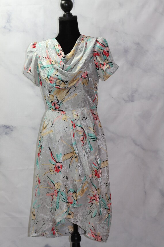 Silver Floral Dress - Gem