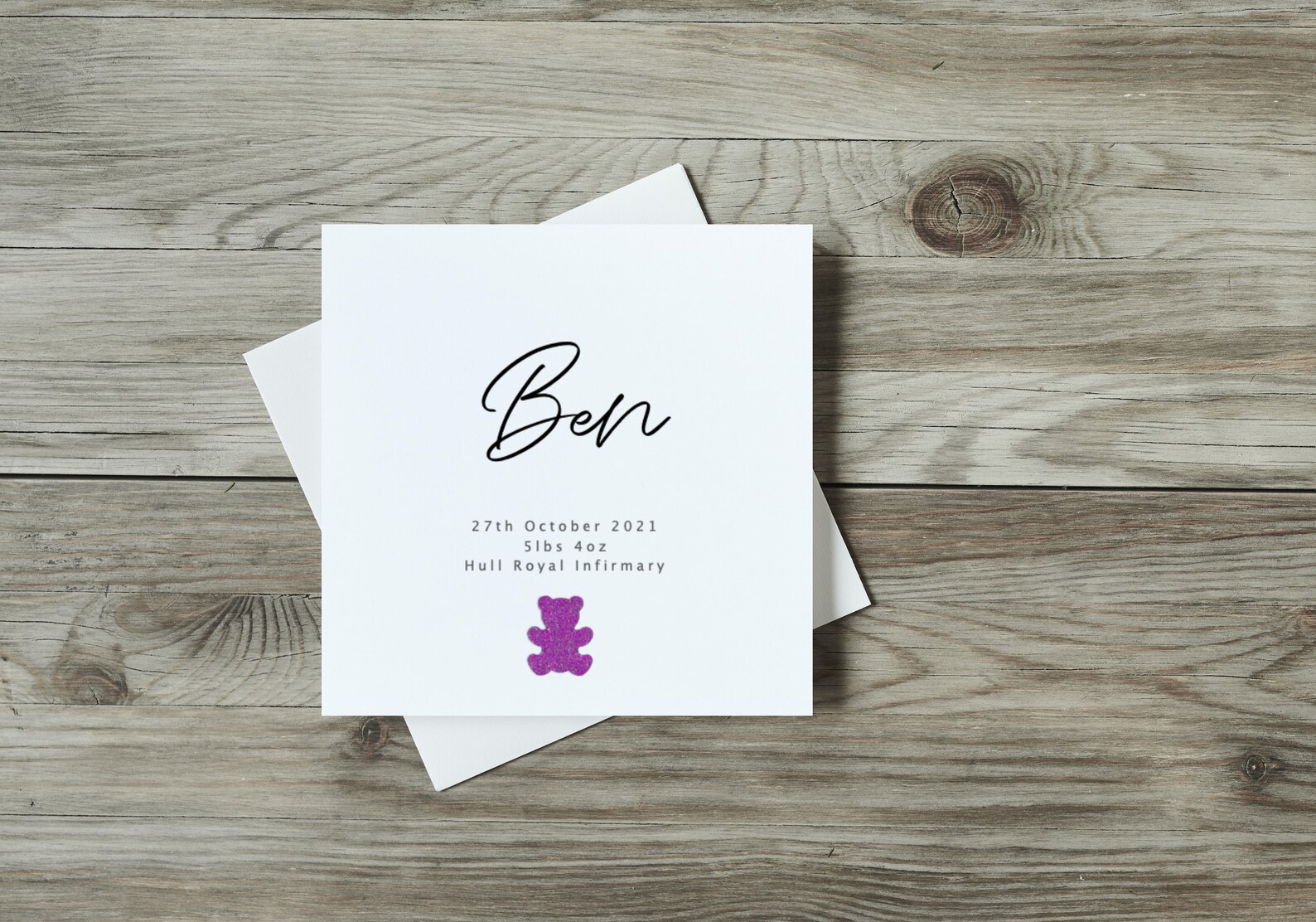 New Born Baby Card Featuring Name Weight and Hospital Name - Etsy