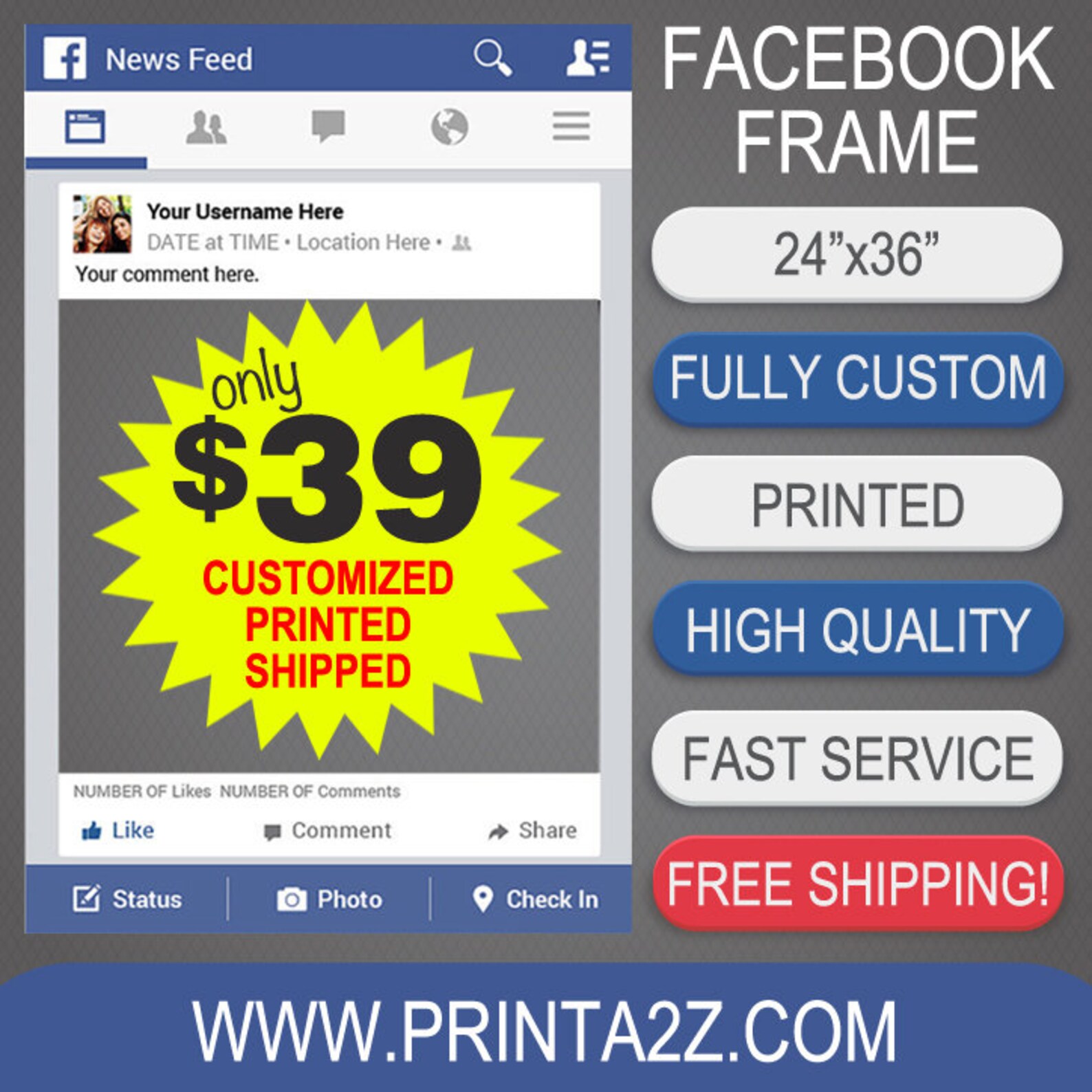 Facebook Frame | Etsy