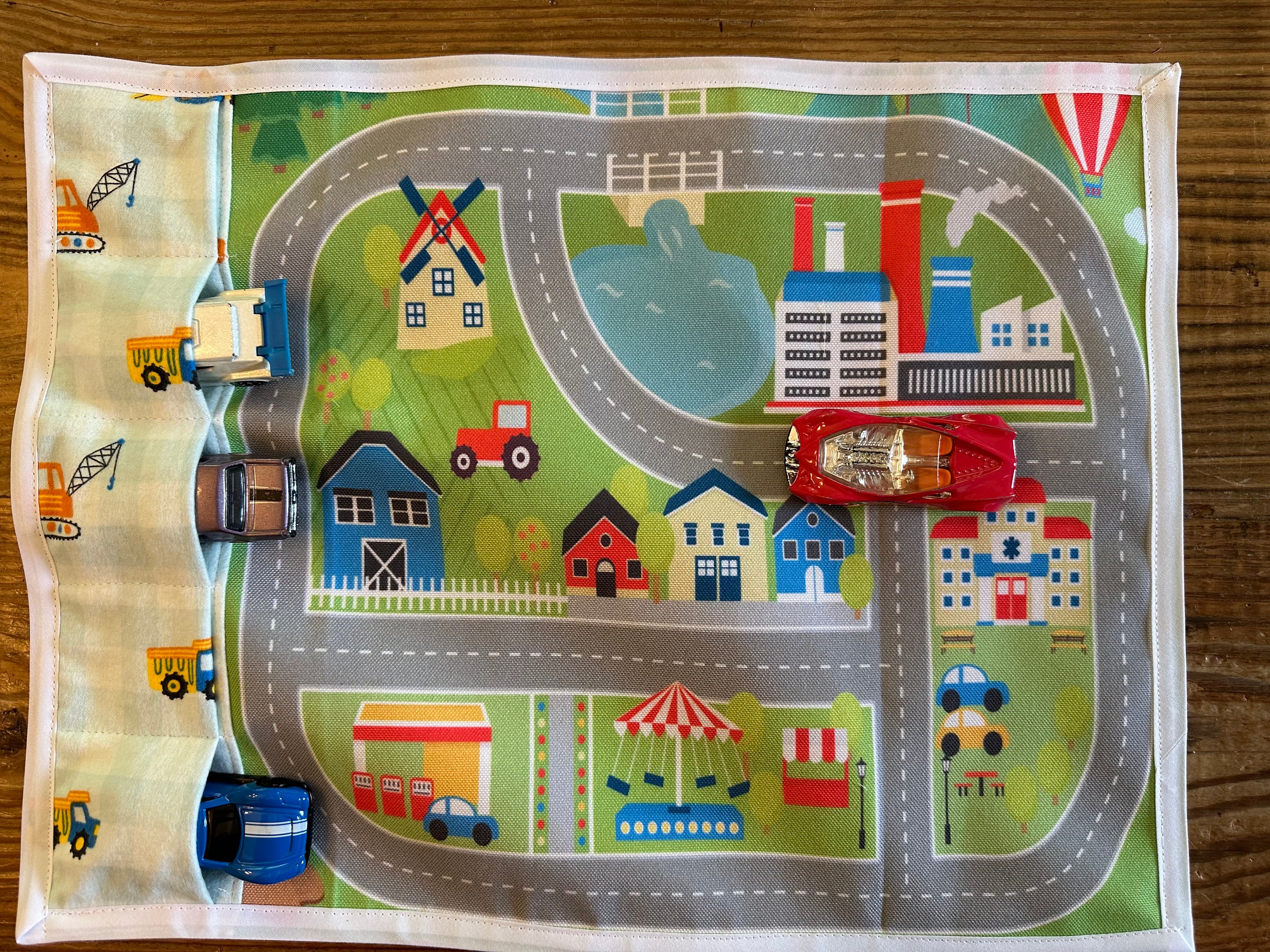 City Roads Playmat With Storage for Toy Cars: Hot Wheels, Matchbox Cars ...