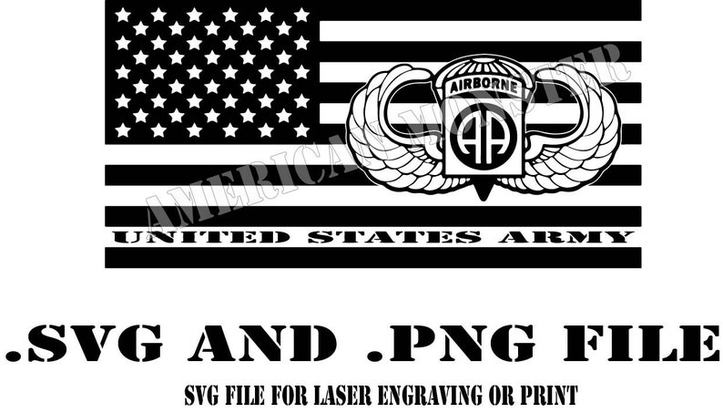 US Army 82nd Airborne US Flag SVG File | Etsy