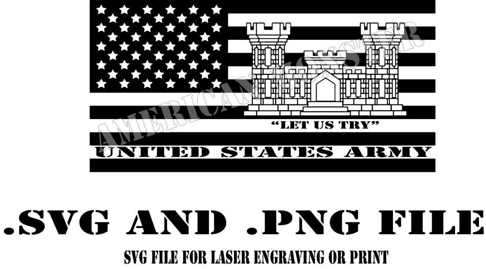 US Army Engineer US Flag SVG File | Etsy