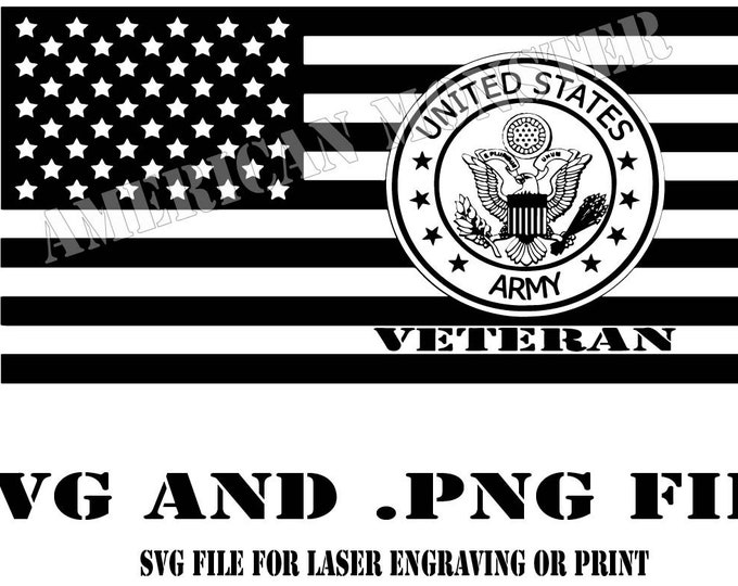 US Army Veteran US Flag SVG File - Etsy