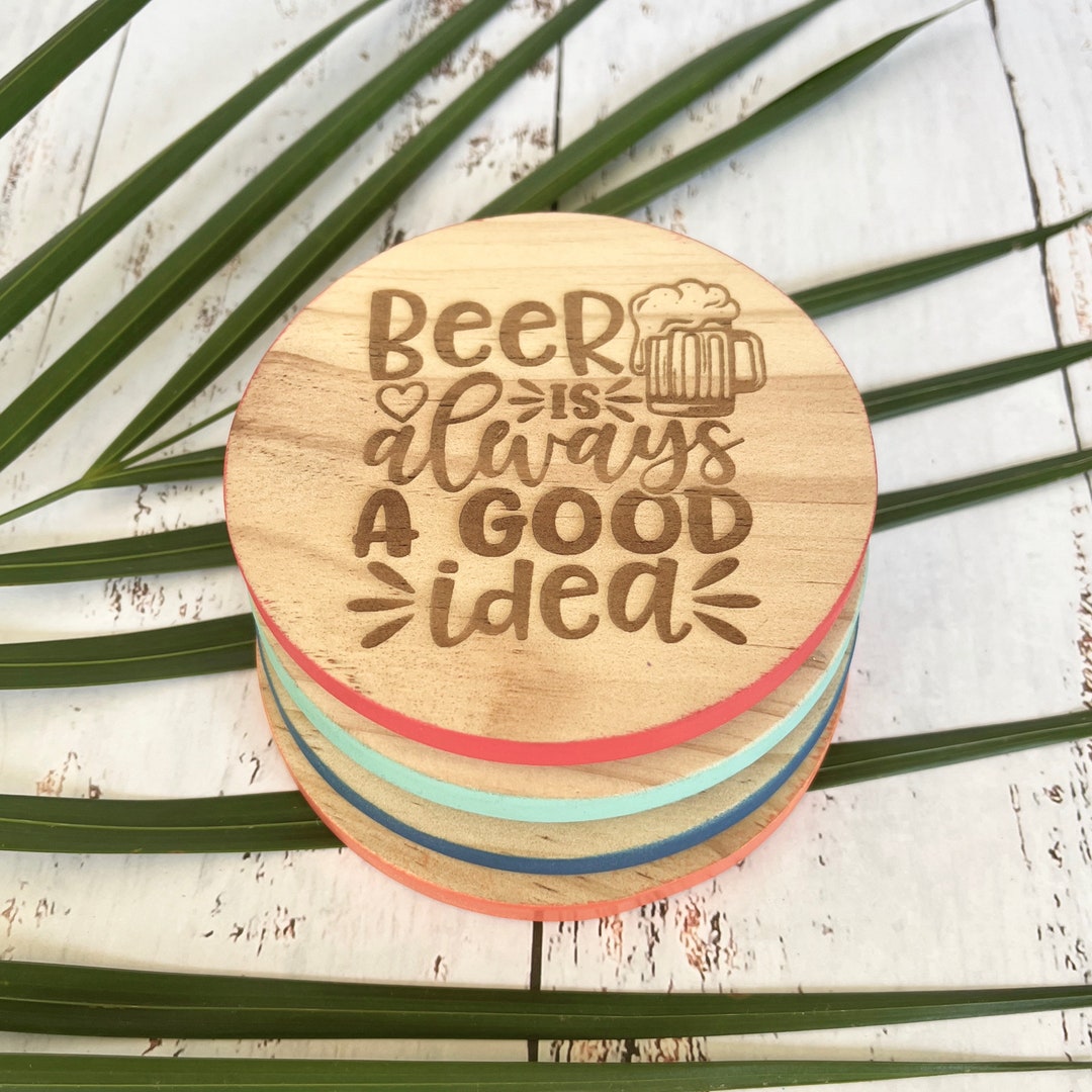 Wooden Coaster, Beer Quotes, Wooden Gifts, Funny Dad Gifts, Laser ...