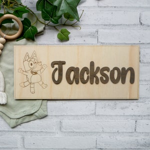 Personalized Bluey Name Sign: Kids Bedroom Decor, Ply Wood - Etsy