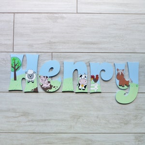 Farm Animal Name Sign, Farm Animal Nursery Decor, Farm Animal Wooden ...