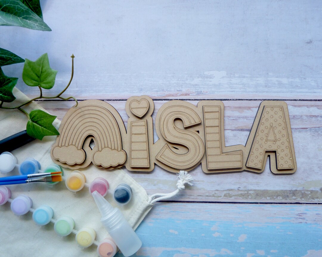Kids DIY Wooden Letter Name Signs, DIY Personalised Name Signs, DIY ...