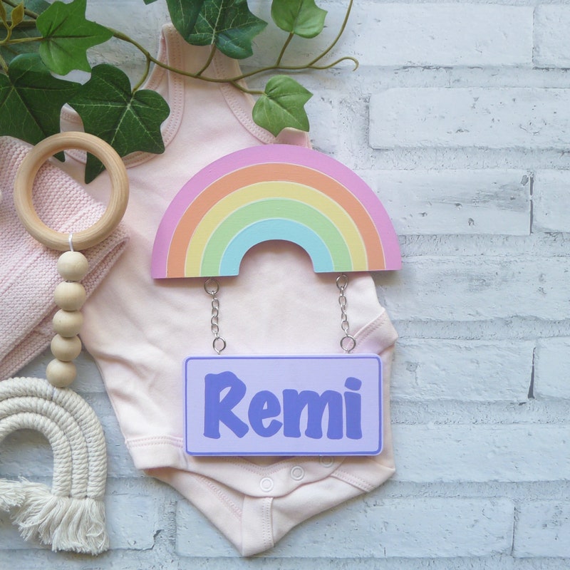 Rainbow Name Sign - Etsy