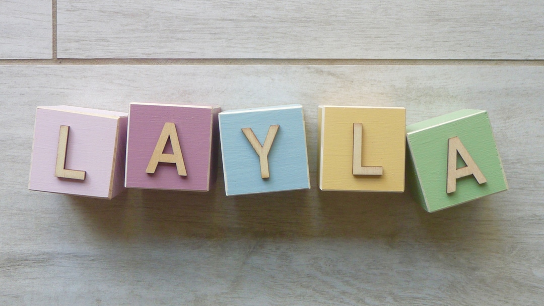Wooden Blocks With Name, Personalised Baby Blocks, Name Blocks, Nursery ...