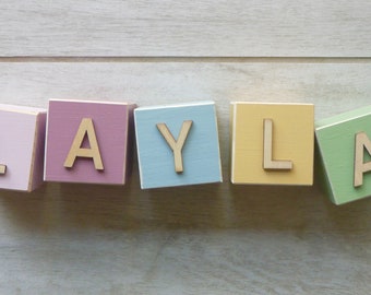 2.5 Personalized Wooden Name Blocks Natural - Etsy