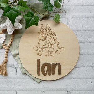 Personalized Bluey Name Sign: Kids Bedroom Decor, Ply Wood - Etsy