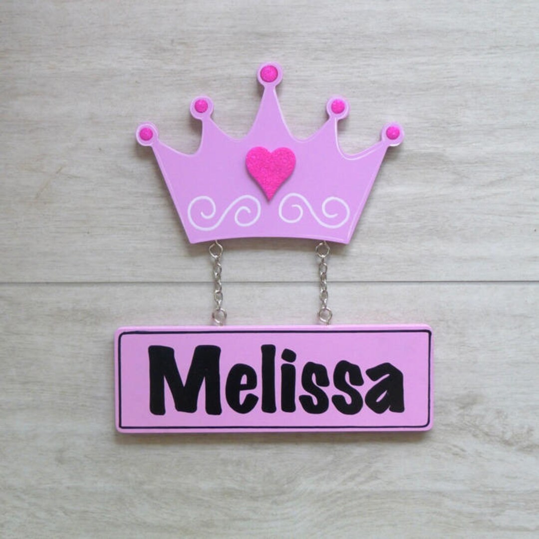 Princess Crown Nursery Name Sign: Personalised Kids Door Decor - Etsy