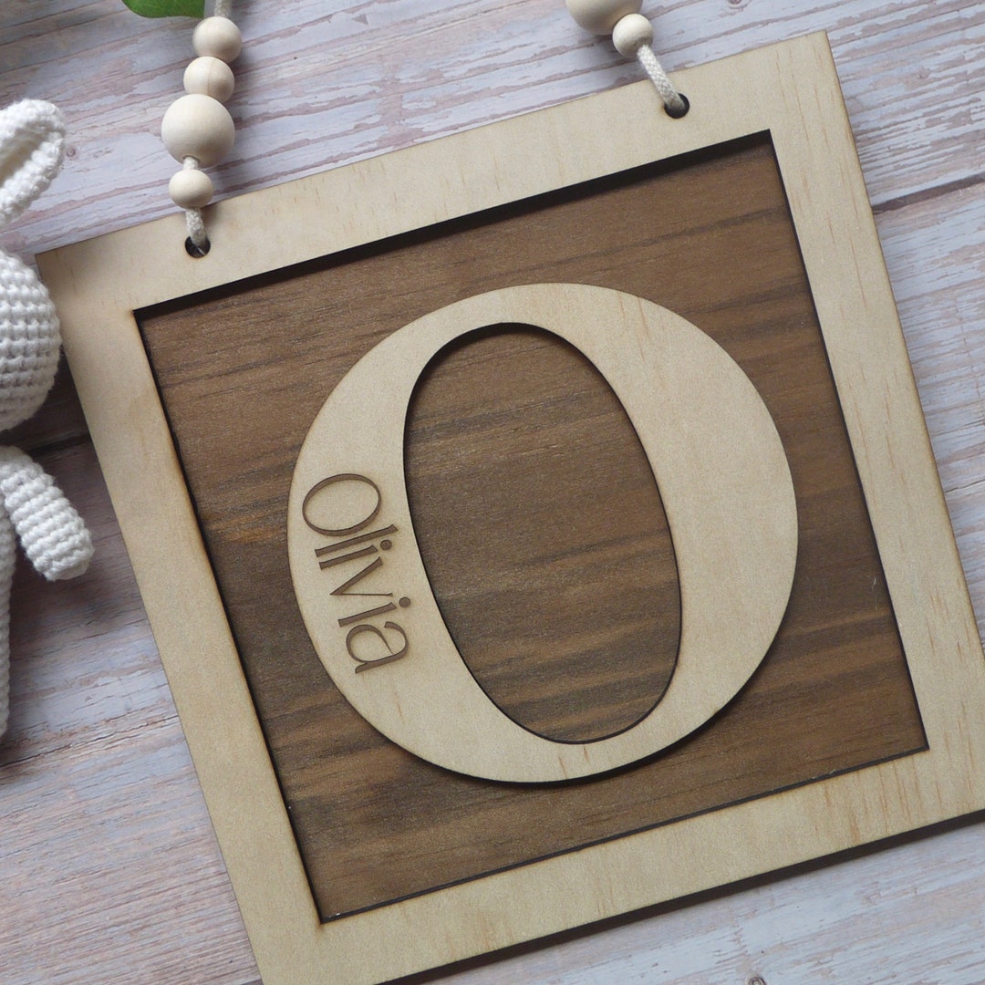 Wooden Letter Name Sign, Framed Wooden Letter, Laser Cut Letters ...