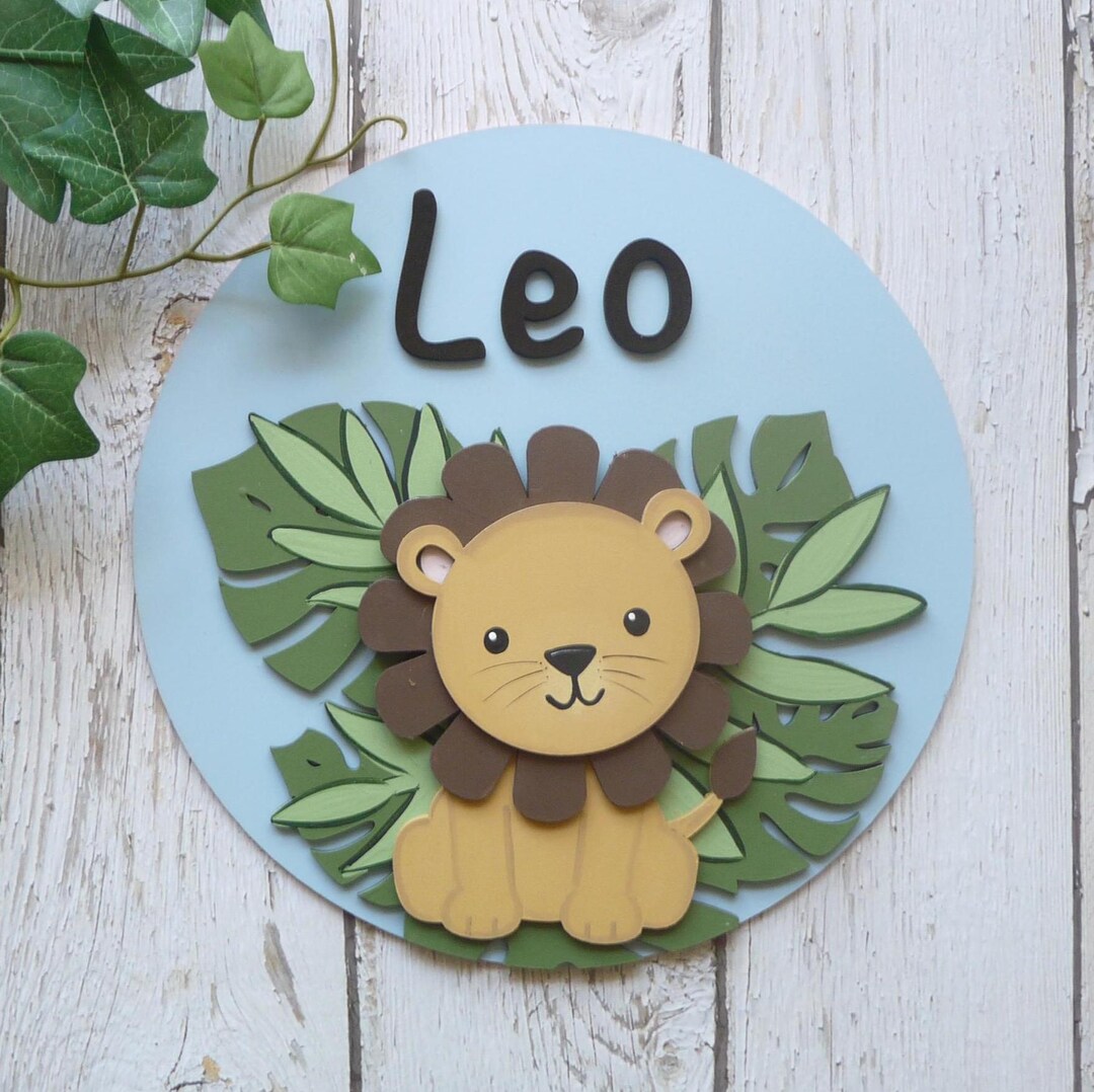 Lion Name Sign, Jungle Lion Name Sign, Lion Nursery Name Sign, Lion ...