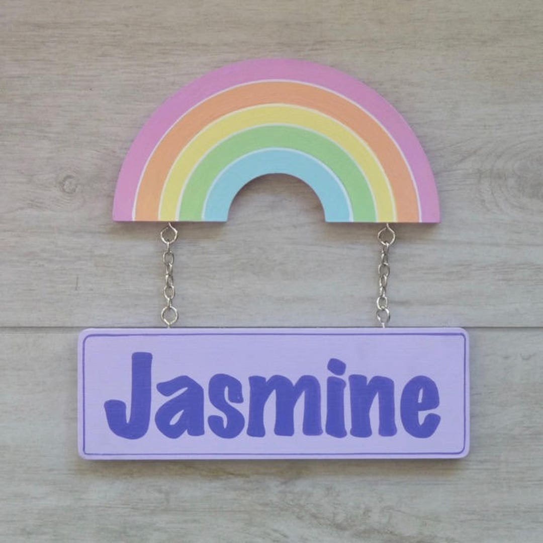 Pastel Rainbow Name Sign Rainbow Nursery Rainbow Kids Room - Etsy