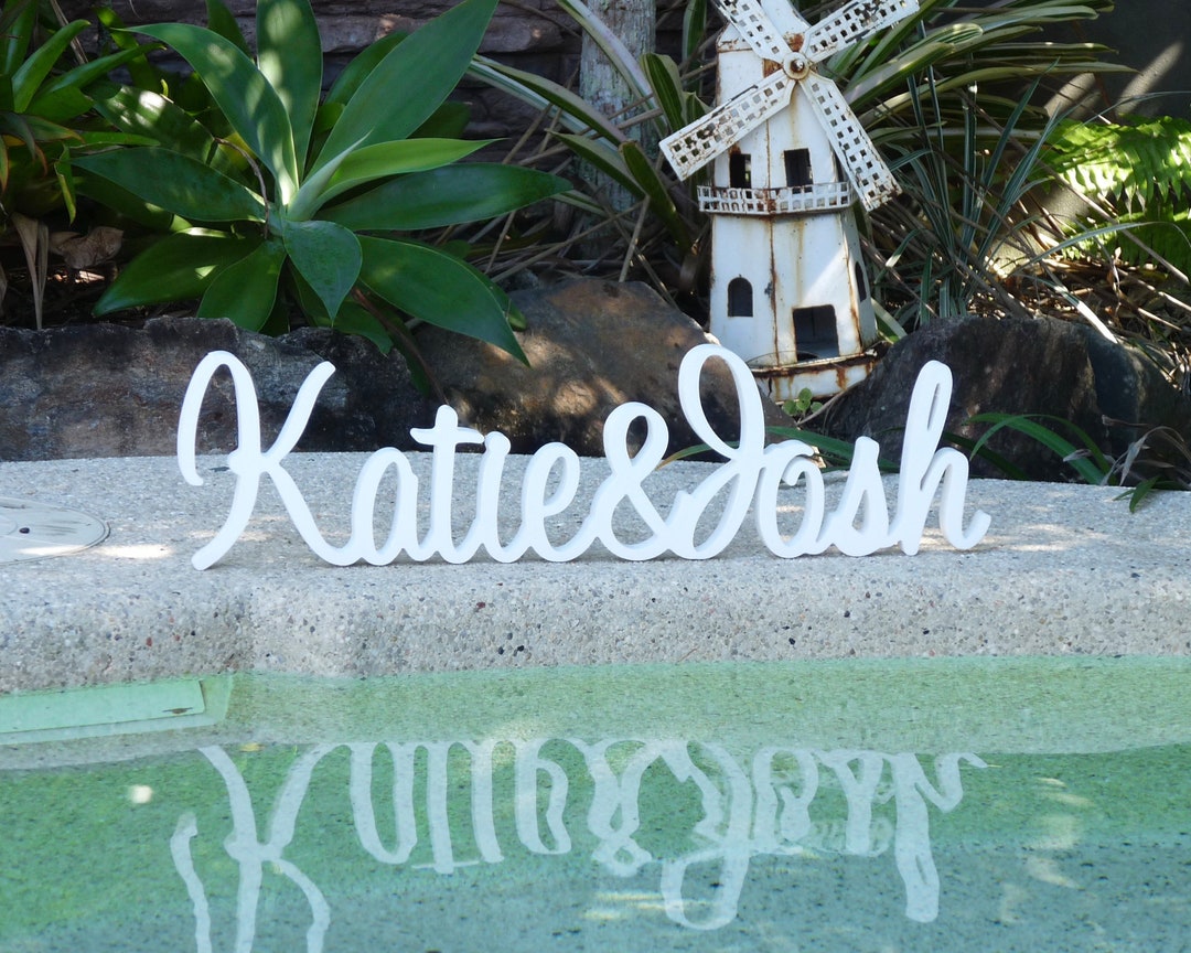 Personalised Wooden Wedding Name Sign: Table Centrepiece Decor - Etsy