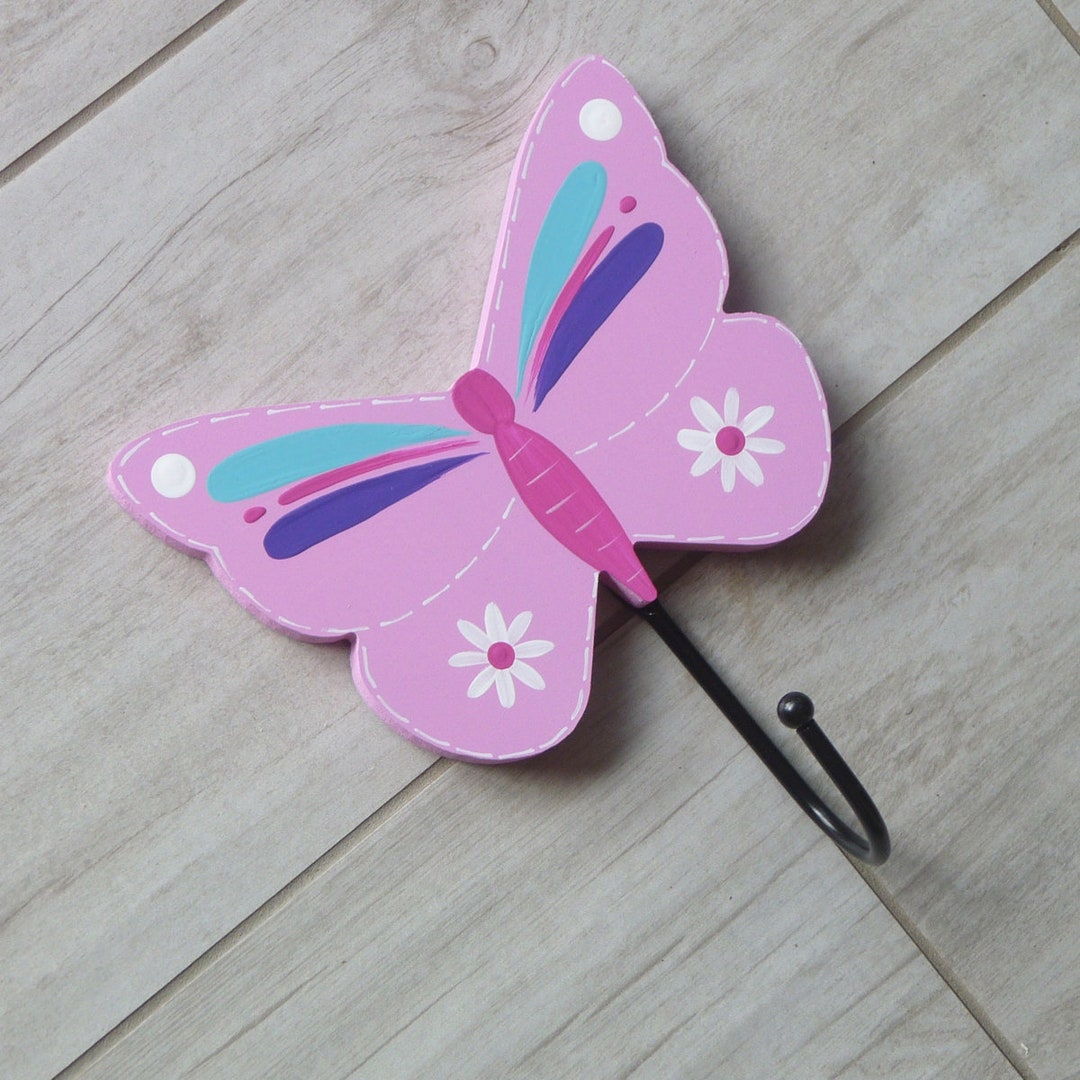 Butterfly Nursery Kids Wall Hooks, Nursery Wall Decor, Wall Hook ...