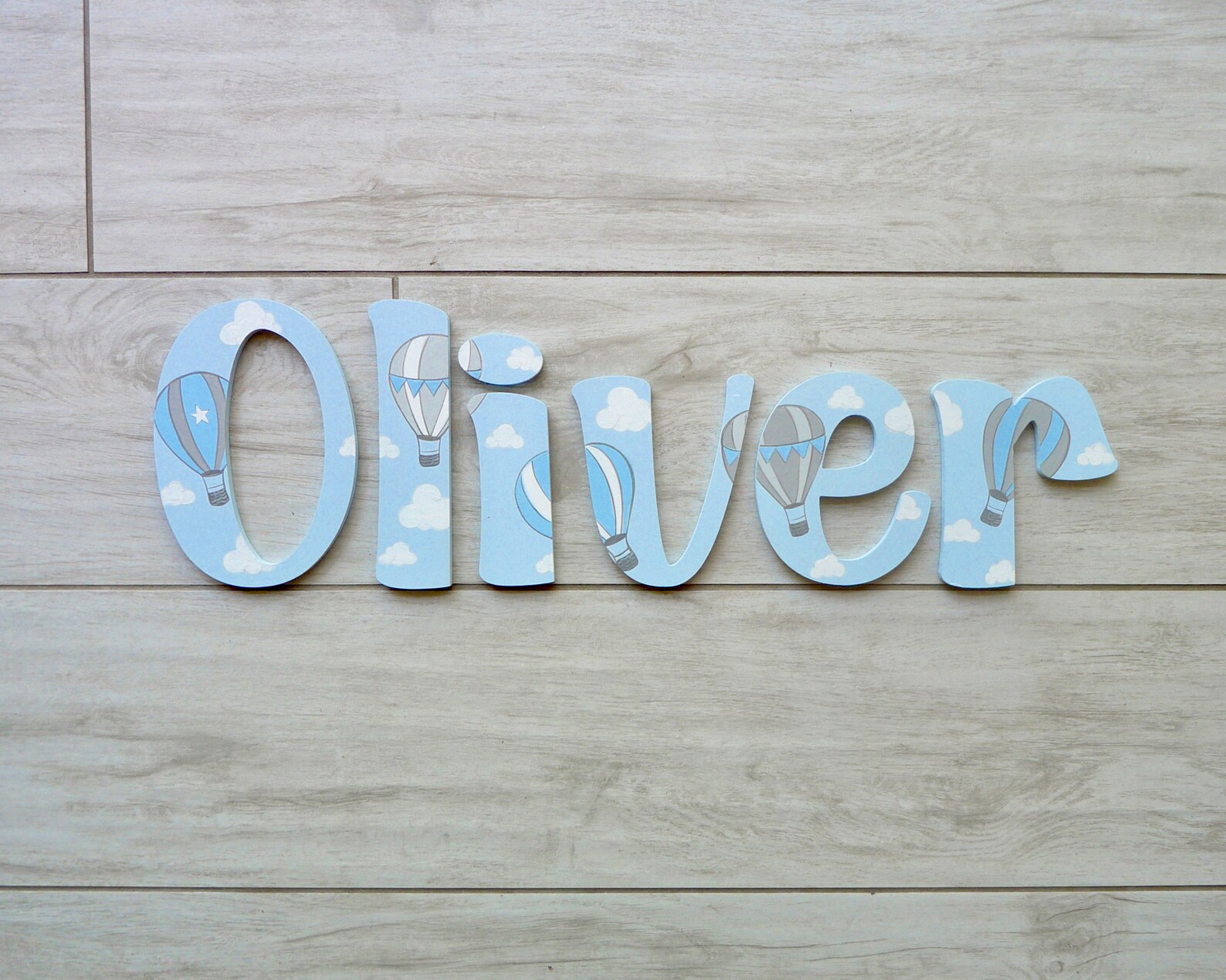 Hand Painted Hot Air Balloon Wooden Name Sign: Nursery Decor - Etsy