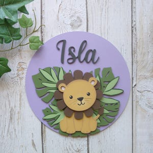 Personalised Lion Name Sign, Safari Nursery Wall Decor, Kids Room Art ...