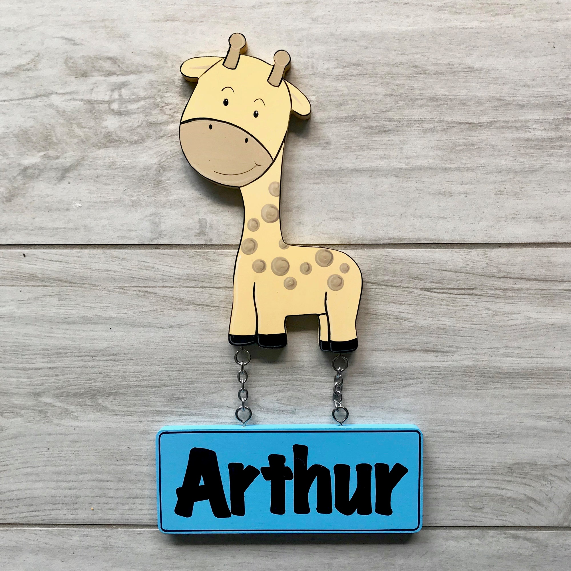 Giraffe Nursery Door Sign: Personalised Jungle Animal Decor - Etsy