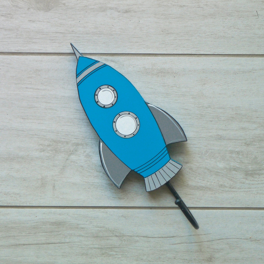 Space Rocket Nursery, Kids Wall Hooks, Rocket Nursery Decor, Space ...