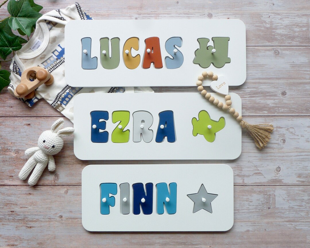 Personalised Name Puzzle, Custom Baby Gift, Baby Name Puzzle, Wooden ...